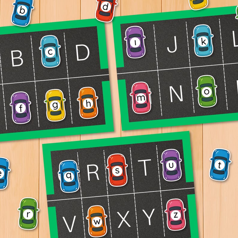 Car Parking Alphabet Match Game: Upper and Lowercase Letter Activity ...
