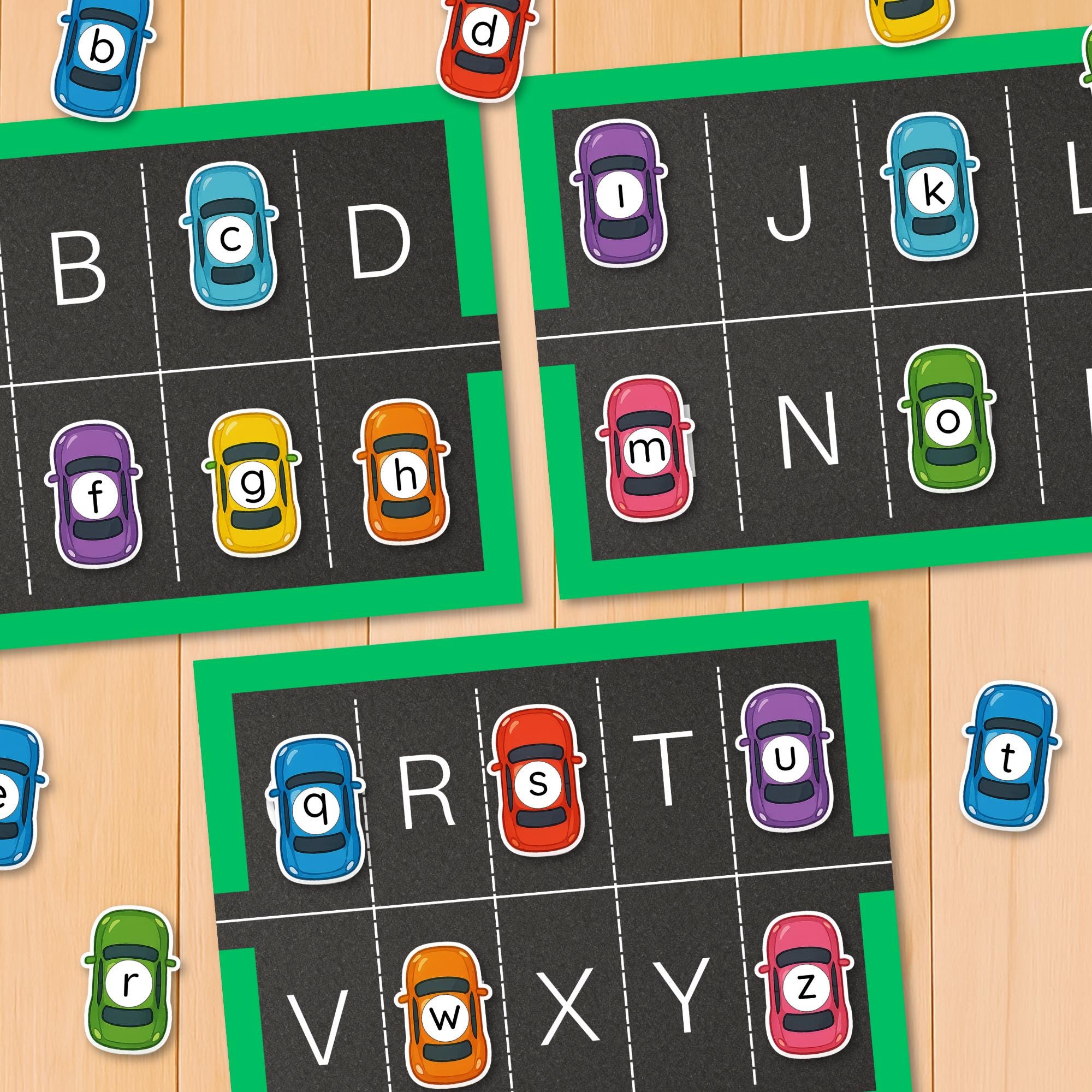 Car Parking Alphabet Match Game: Upper and Lowercase Letter Activity ...