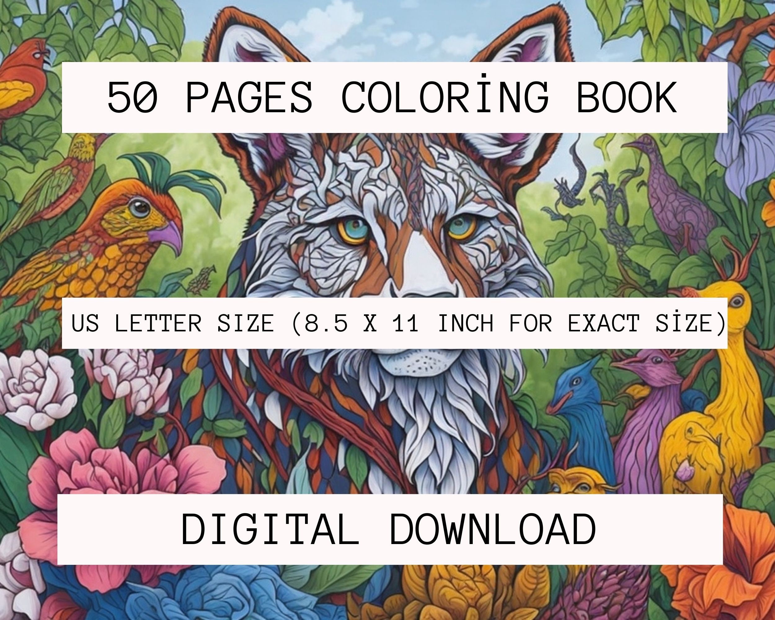 Animal Themed Printable Coloring Pages, Animal Coloring Book for Kids ...