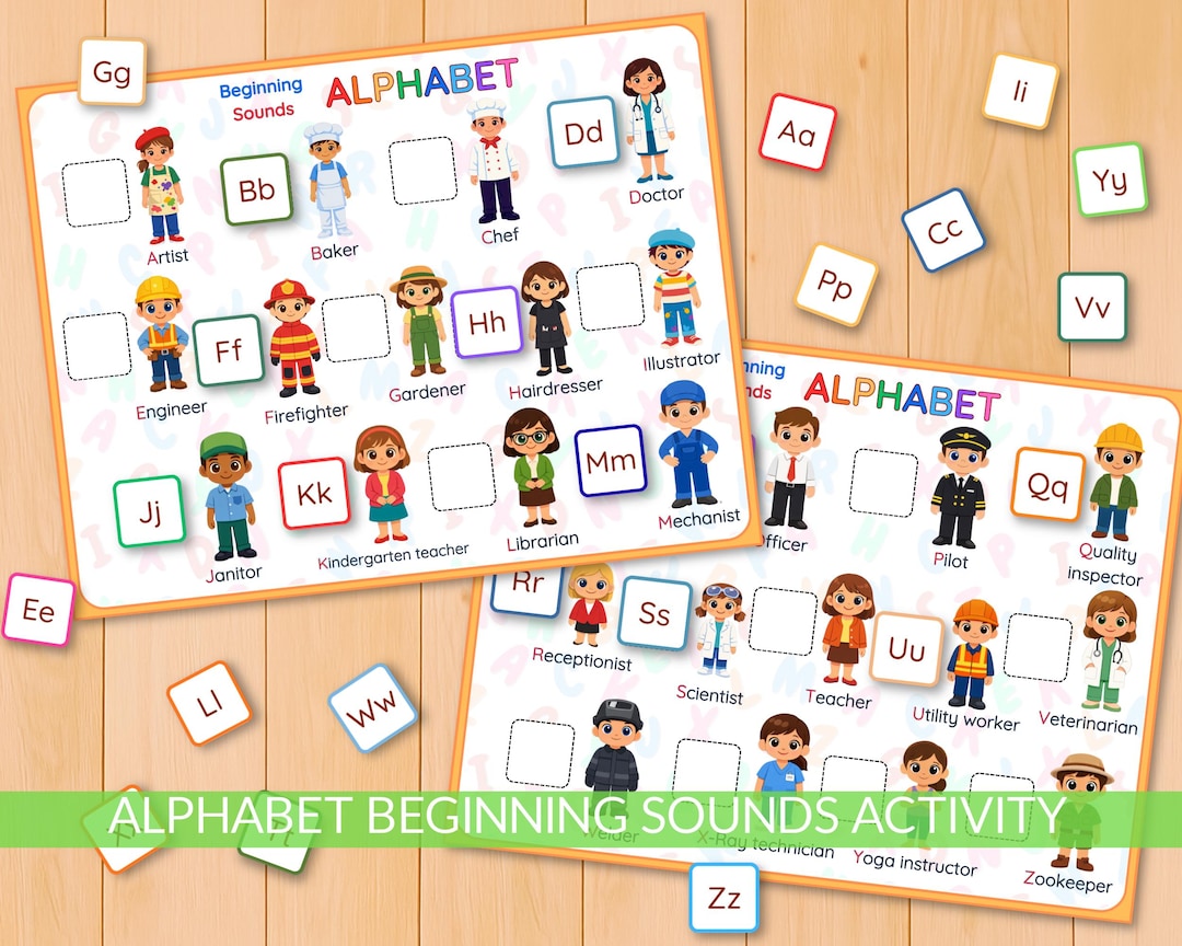 Alphabet Beginning Sounds Activity, Letter Sound Match, Community ...