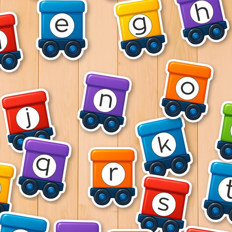 Train Alphabet Matching Activity for Kids, Uppercase and Lowercase ...