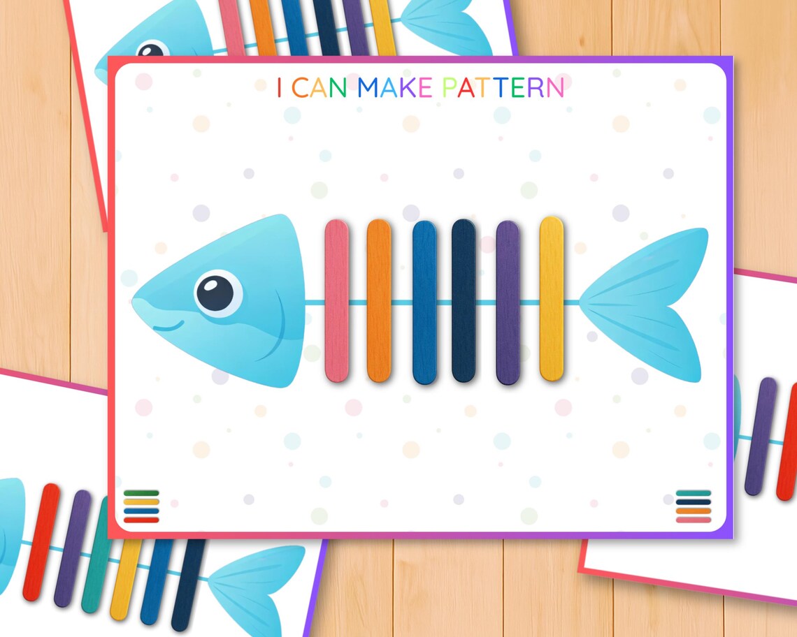 Popsicle Stick Color Sorting Cards, Fine Motor Skills, Preschool ...