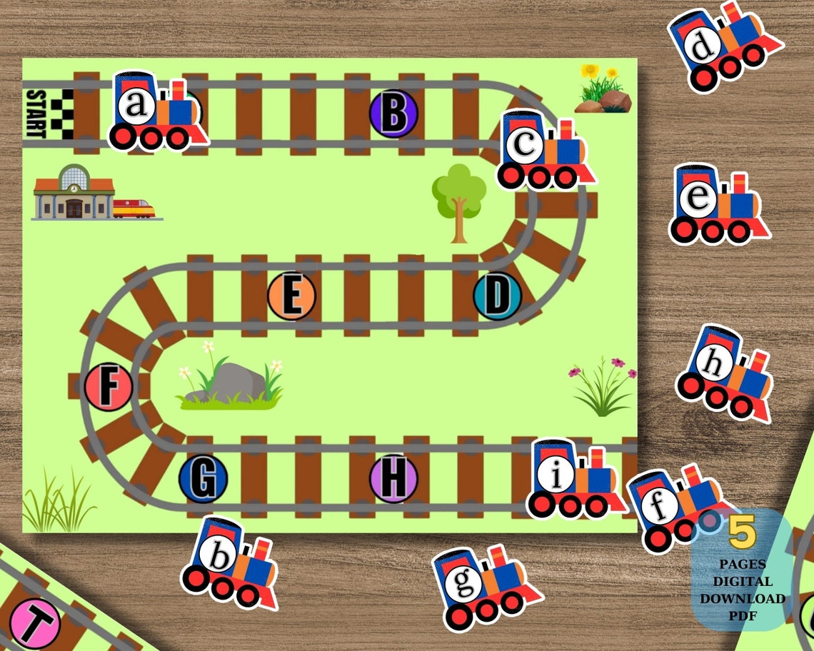 Trains Alphabet Matching Activity ABC Busy Book Pages Toddler Learning ...