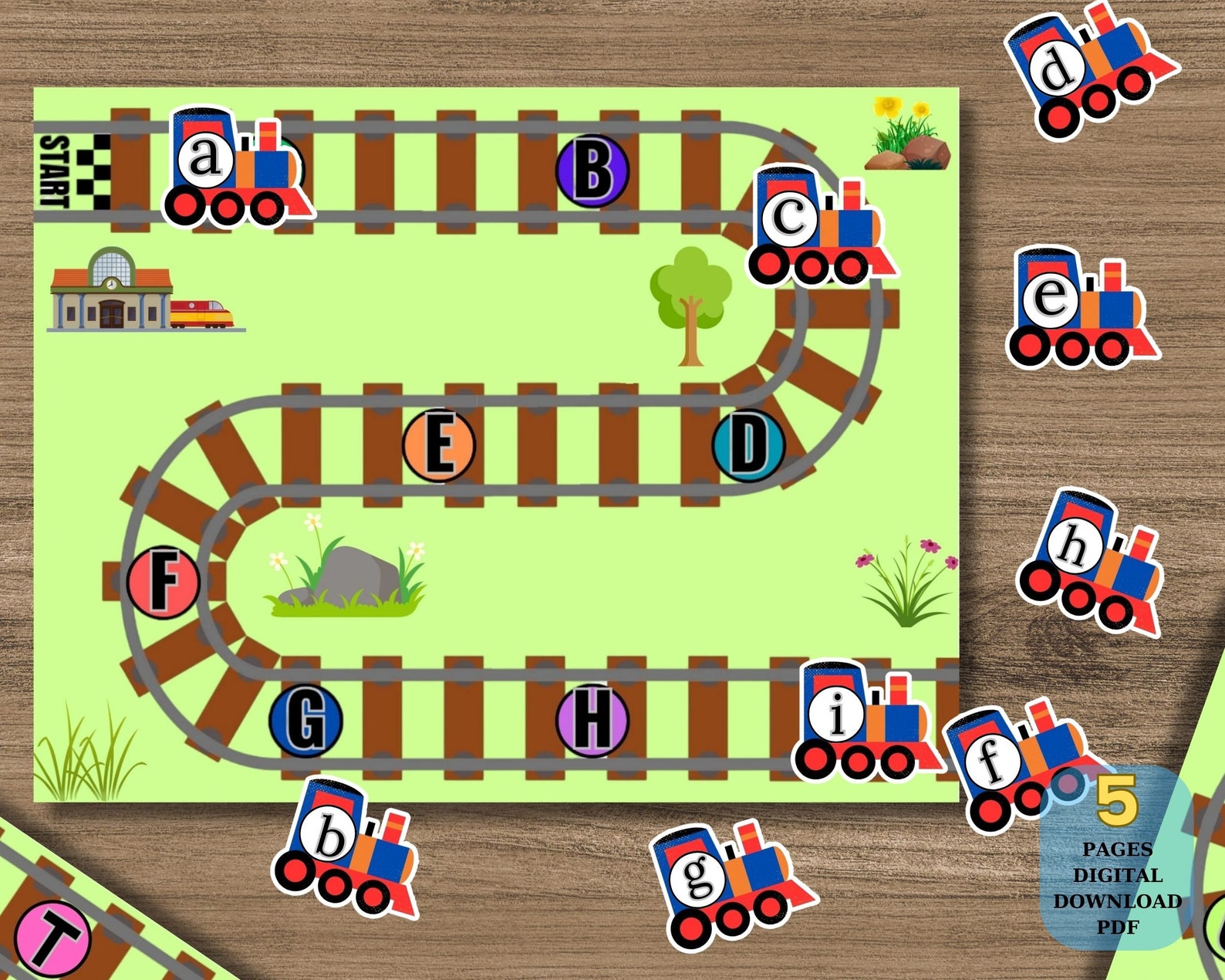 Trains Alphabet Matching Activity ABC Busy Book Pages Toddler Learning ...