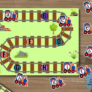 Trains Alphabet Matching Activity ABC Busy Book Pages Toddler Learning ...