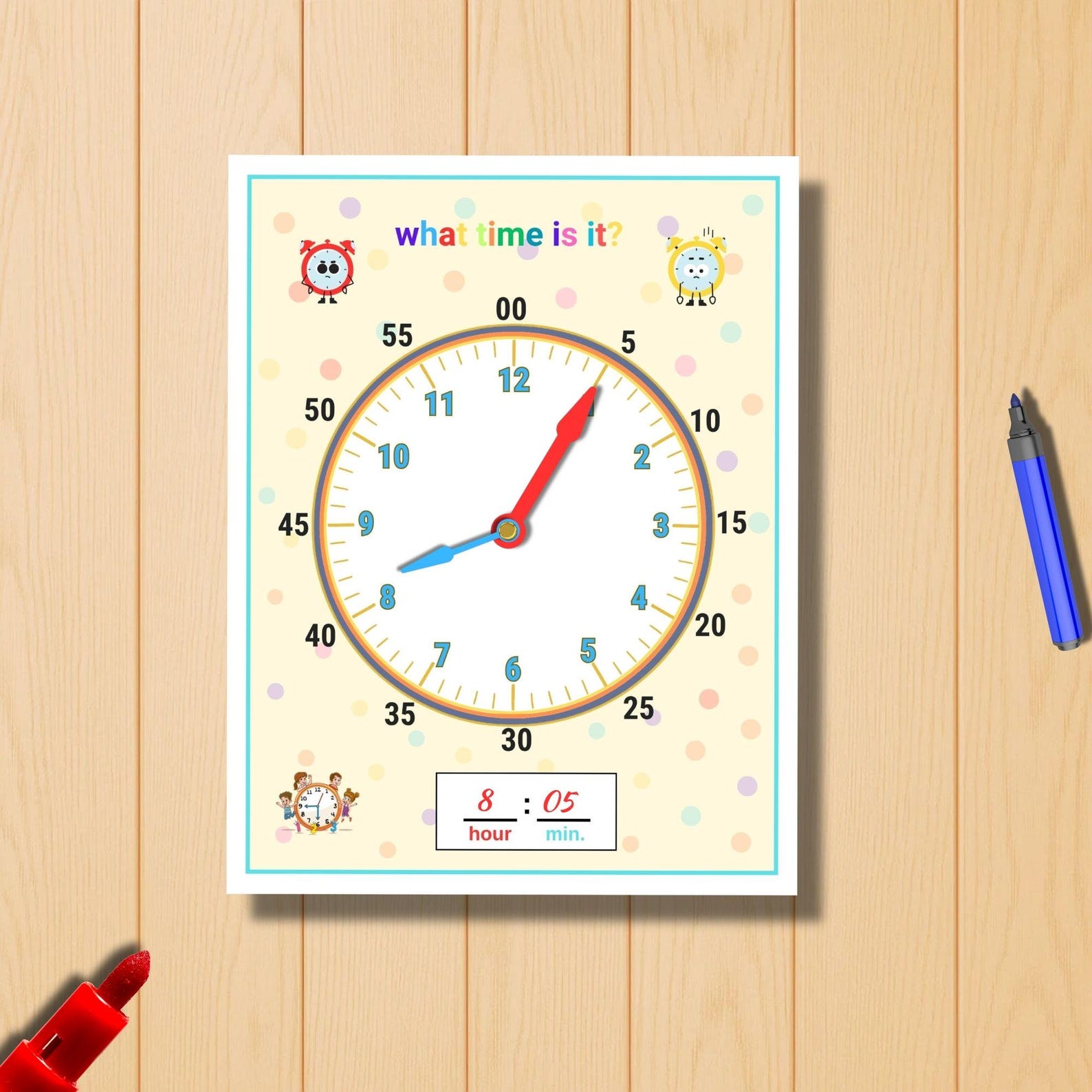 Printable Clock Telling Worksheet, Fun Time Learning Activities for ...