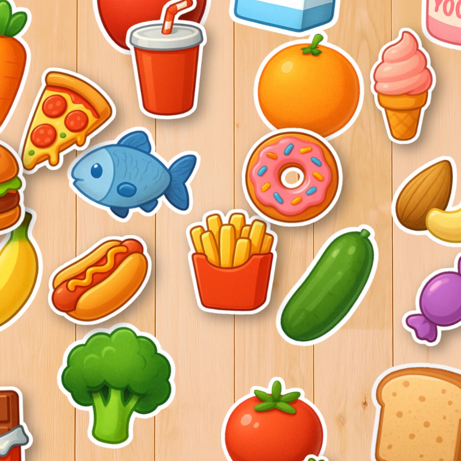 Healthy and Unhealthy Food Matching Game, Educational Cards With Food ...