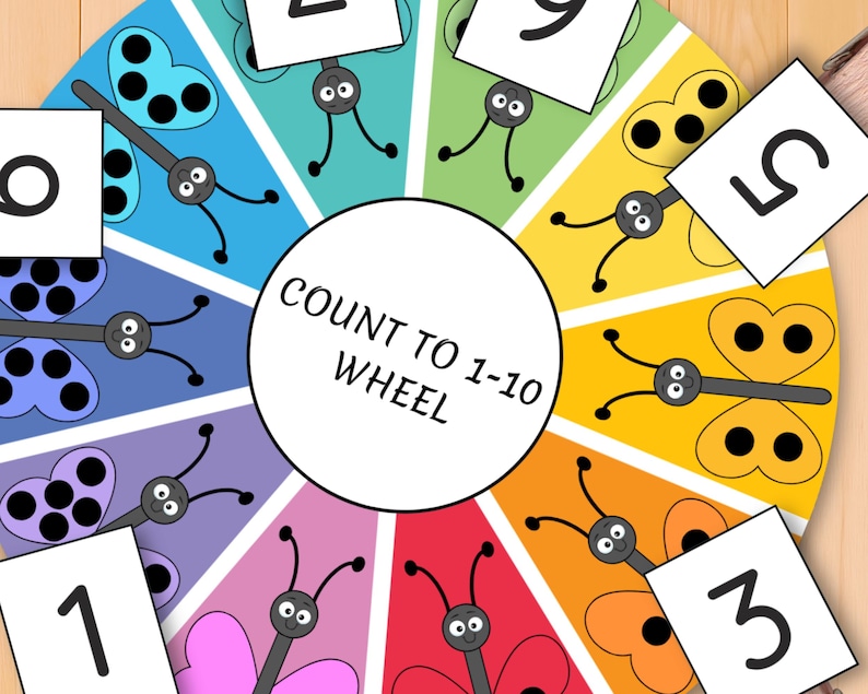 Butterfly Counting Wheel 1 10 Clip Cards Number Match, Preschool Math ...