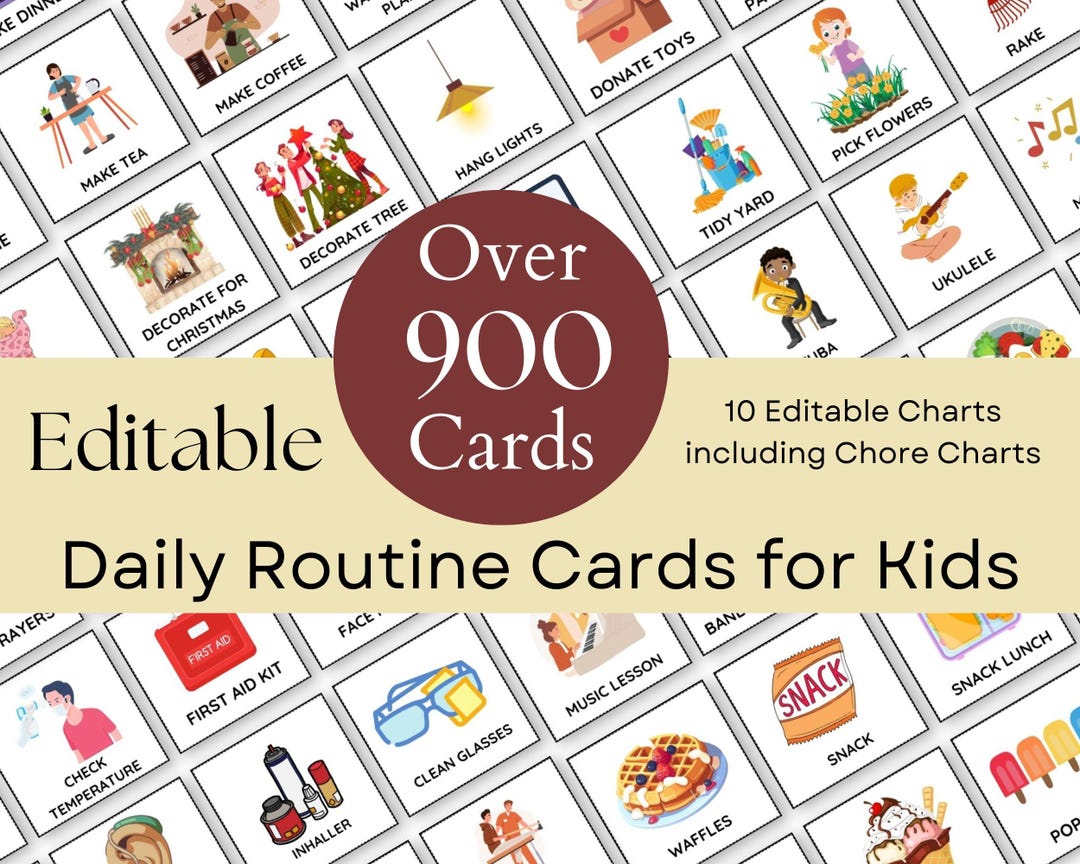 Daily Routine Cards Visual Schedule Toddler Routine Chart for Kids ...