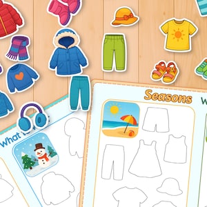 Seasons Clothing Match Activity, Wear Sorting Game, Busy Book Page ...