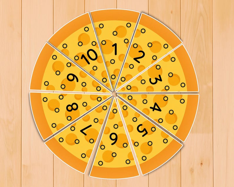 Pizza Slice Counting Activity, Math Game, Count to Ten, Number Matching ...