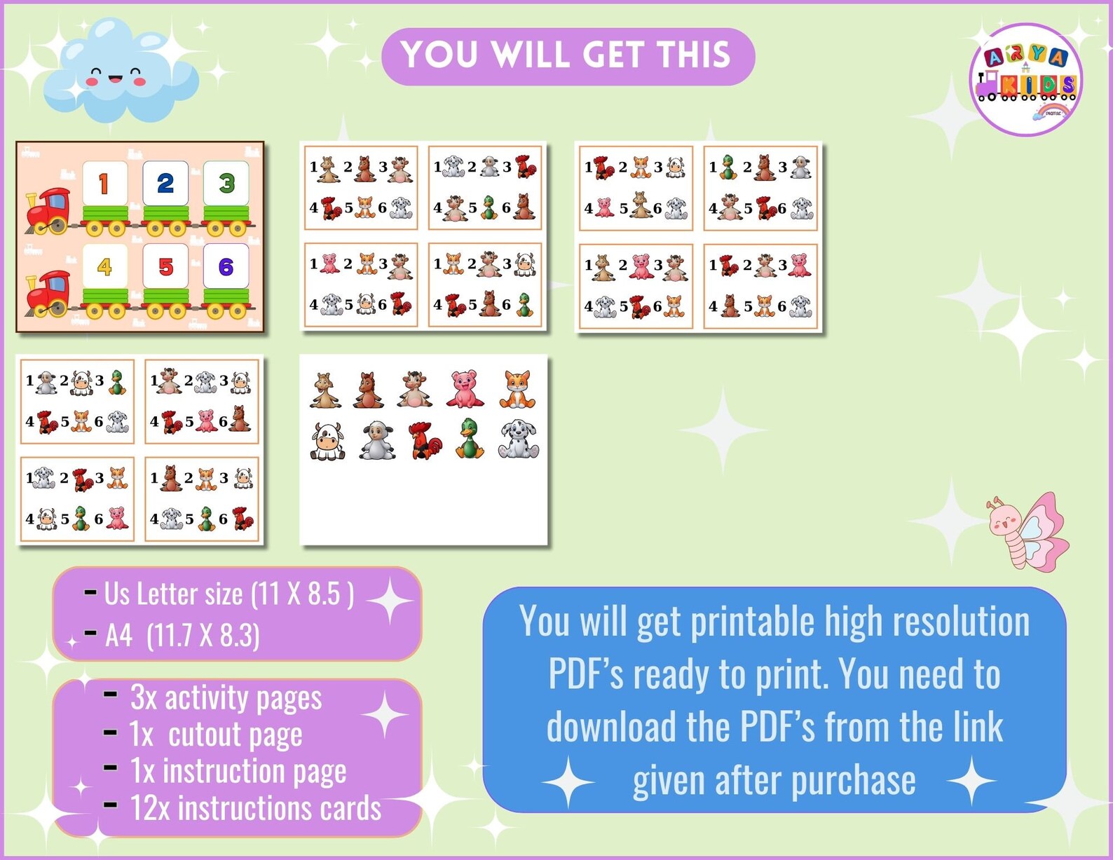 Animal Pattern Activity, Printable Animal Matching Game, Learning ...