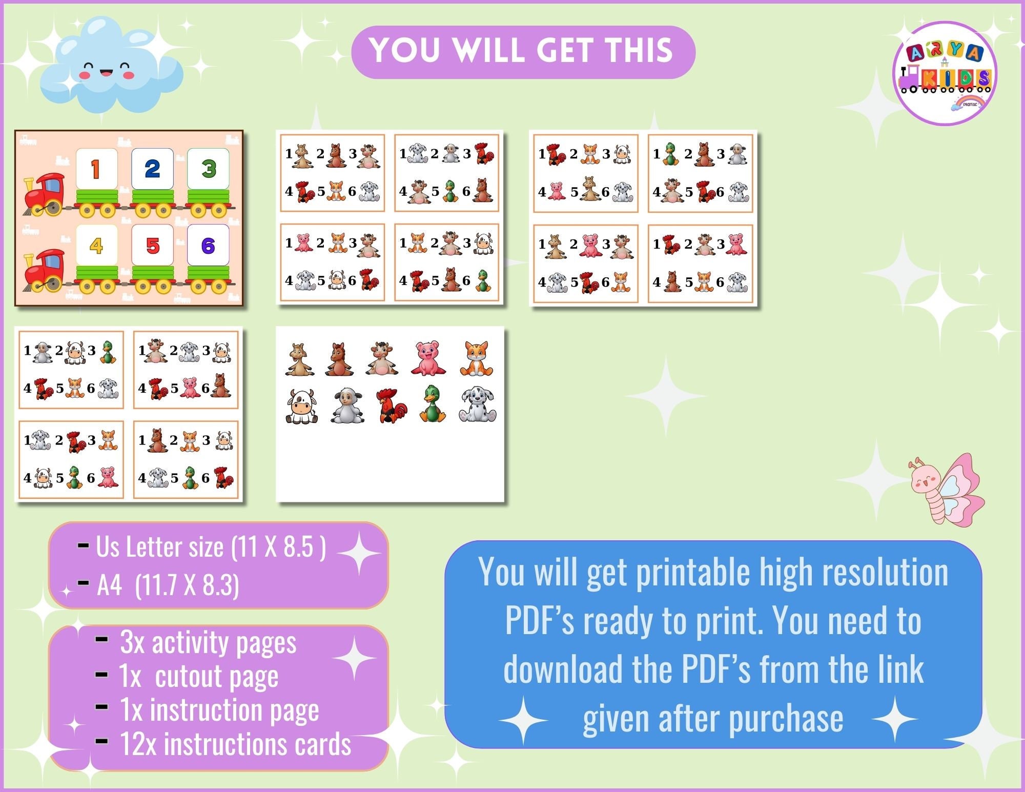 Animal Pattern Activity, Printable Animal Matching Game, Learning ...