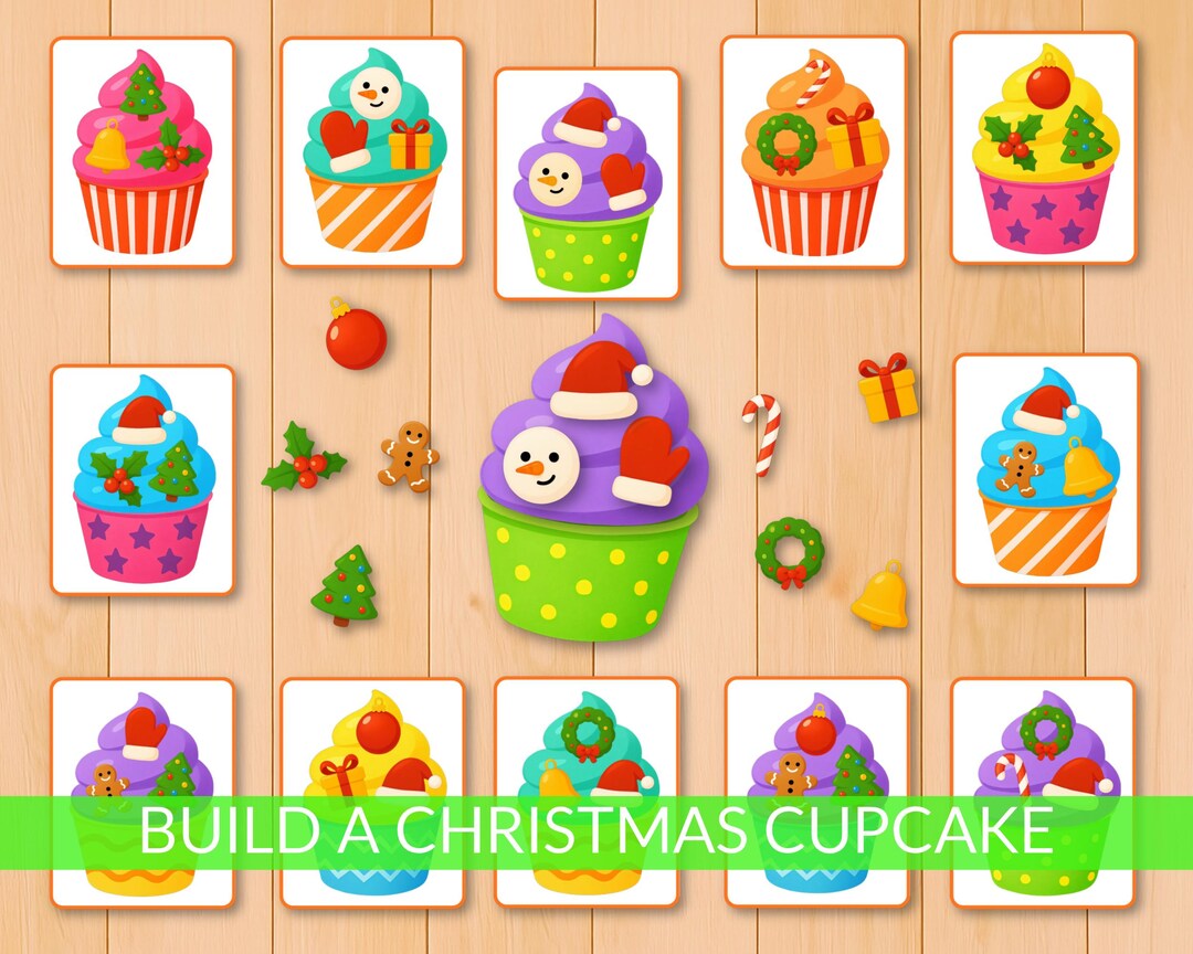 Build Christmas Cupcake, Holiday Activities, Sequencing Activity ...