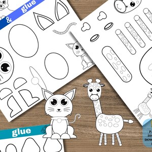 Cutting Scissors With Animals for Preschool and Kindergarten Printable ...