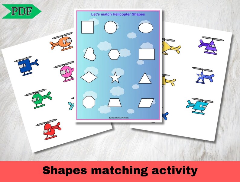 Busy Binder Activity, Shape Matching Printable, Preschool Curriculum ...
