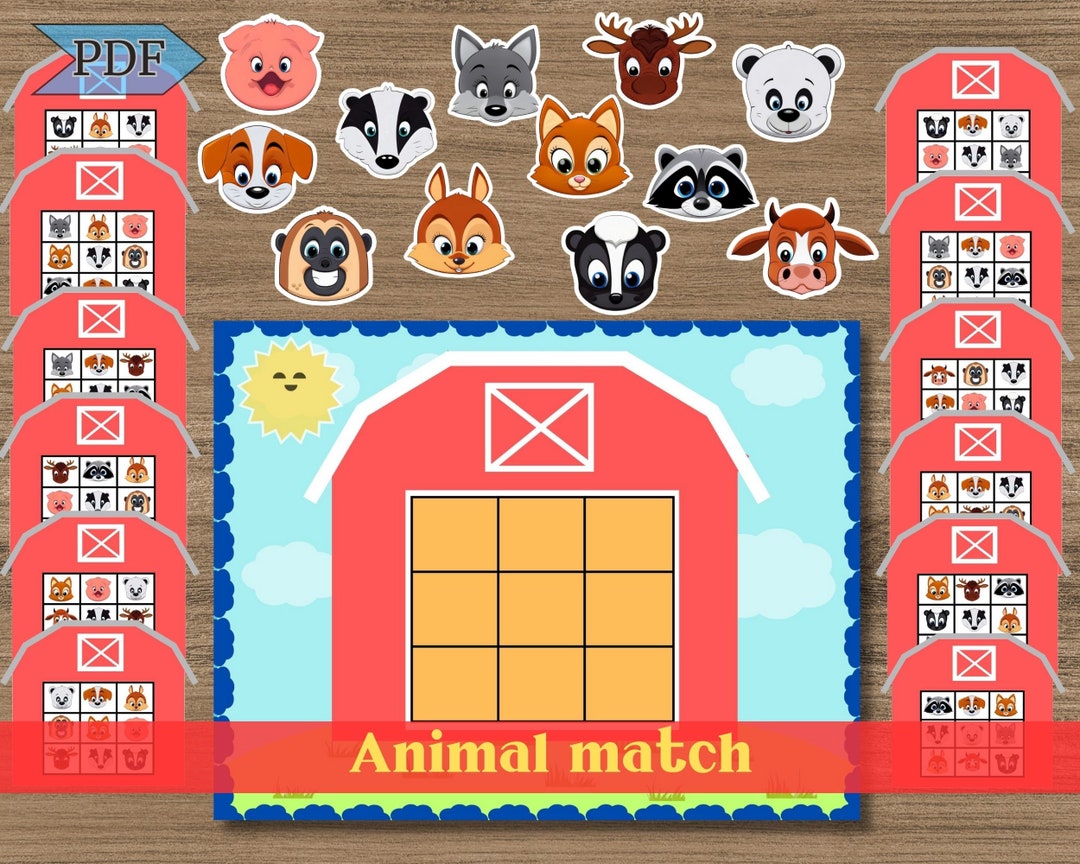 Animal Pattern Activity, Printable Animal Matching Game, Homeschool ...