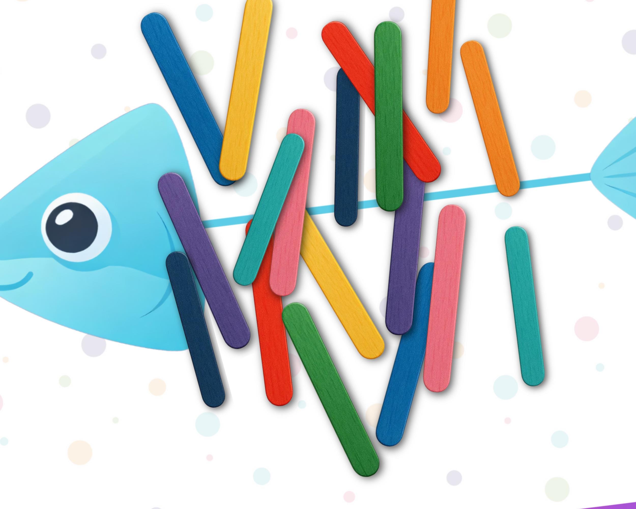 Popsicle Stick Color Sorting Cards, Fine Motor Skills, Preschool ...