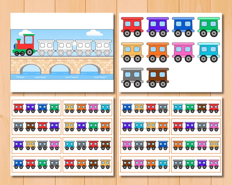 Train Pattern Activity, Preschool Matching Game, Learning Activities ...