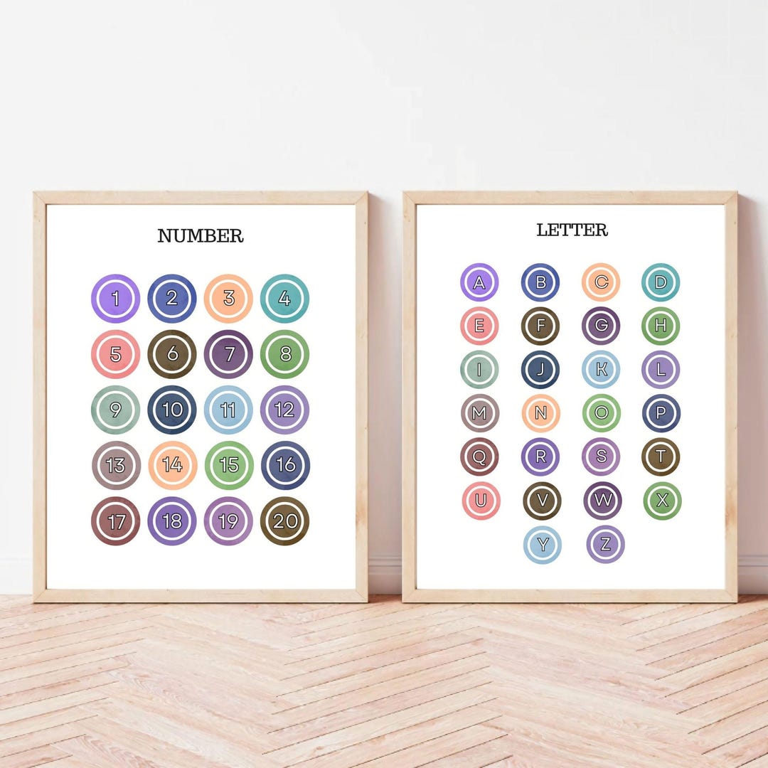 Alphabet Poster, ABC Print, Number Poster, Alphabet Printable Wall Art ...