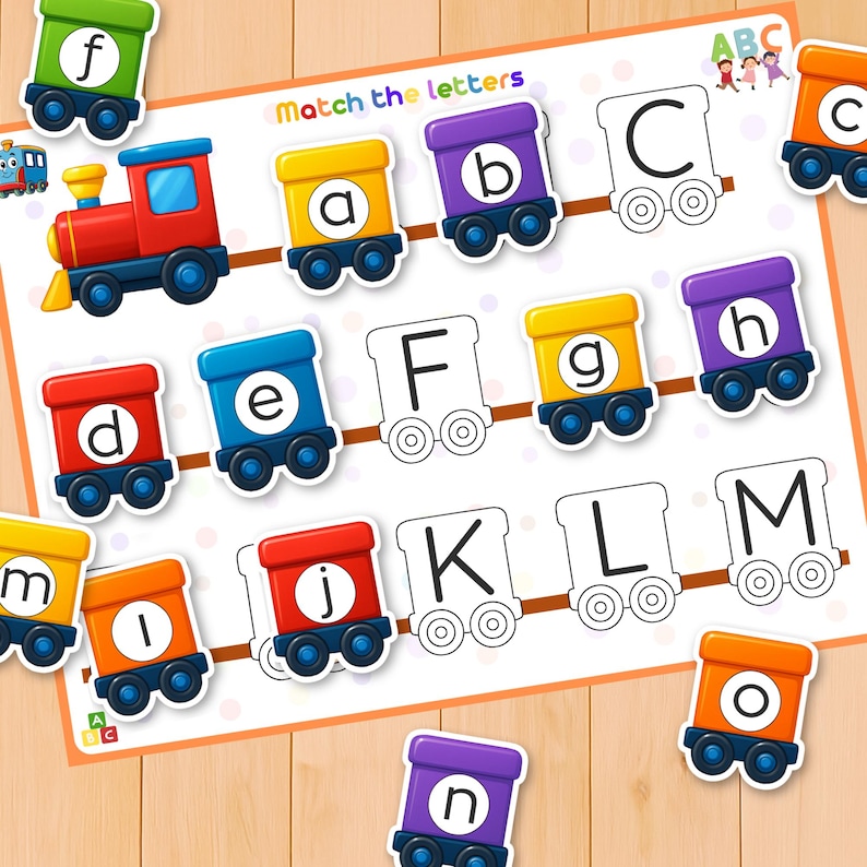 Alphabet Matching Activity for Kids, Uppercase Lowercase Letter ...