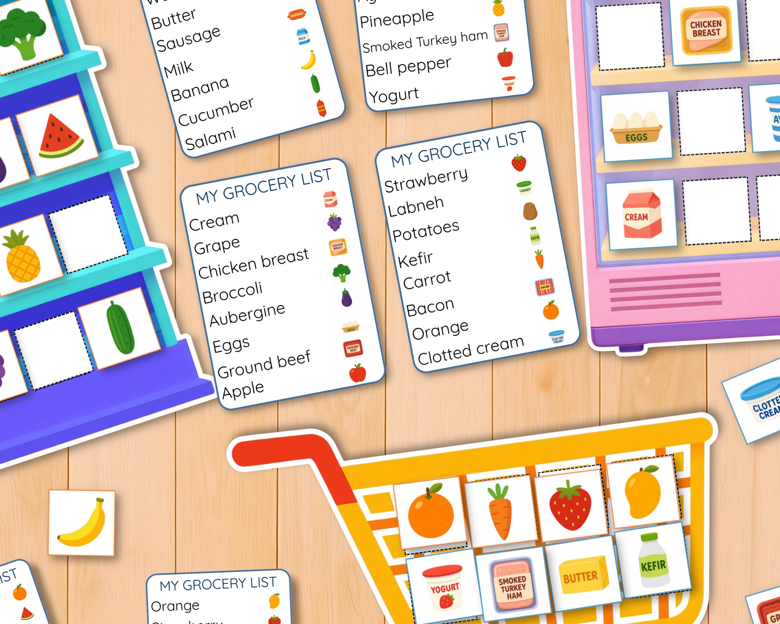 Shopping Activity Game, Market Sorting Activities, Grocery Store ...