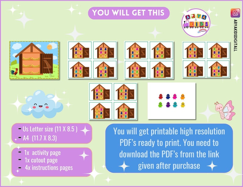 Pattern Activity, Chick Matching Game, Color Matching Worksheets ...