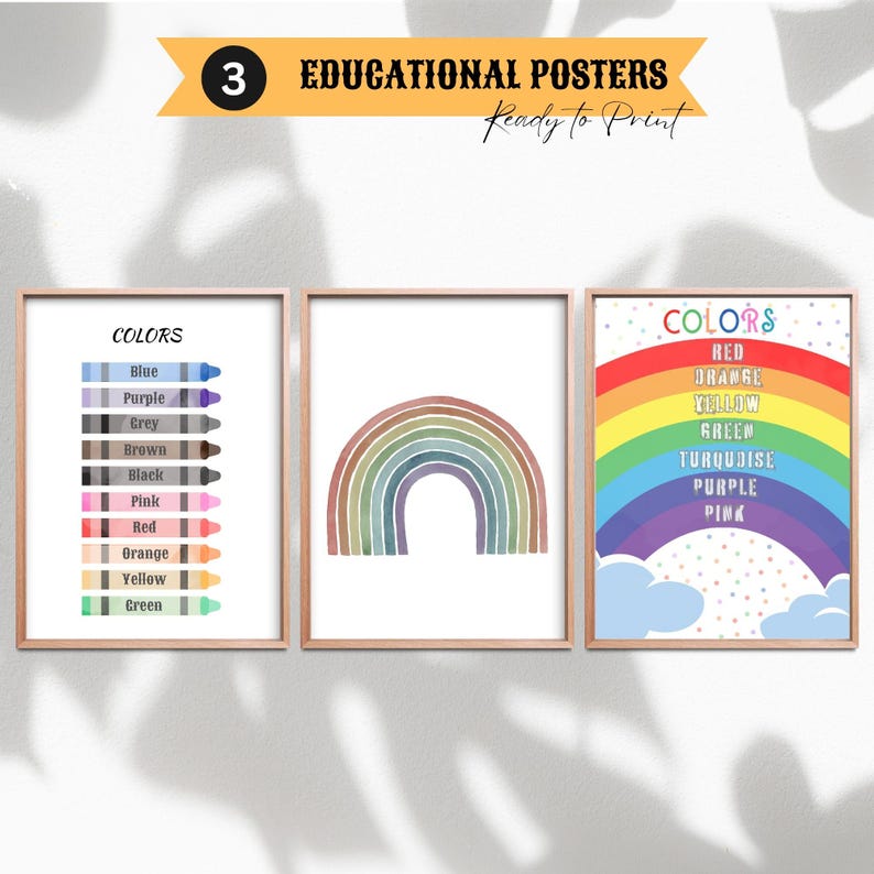 Colors Educational Poster, School Poster, Learn Rainbow Colors ...