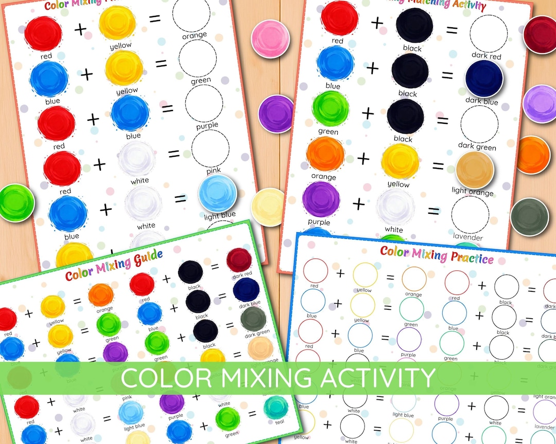 Color Mixing Activity for Kids, Primary and Secondary Colors Matching ...