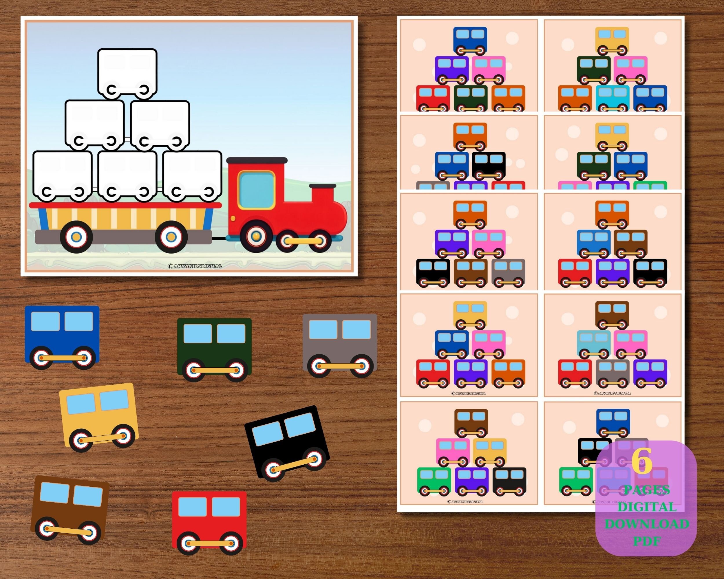 Vehicle Pattern Matching Game: Preschool Activity (digital Download) - Etsy