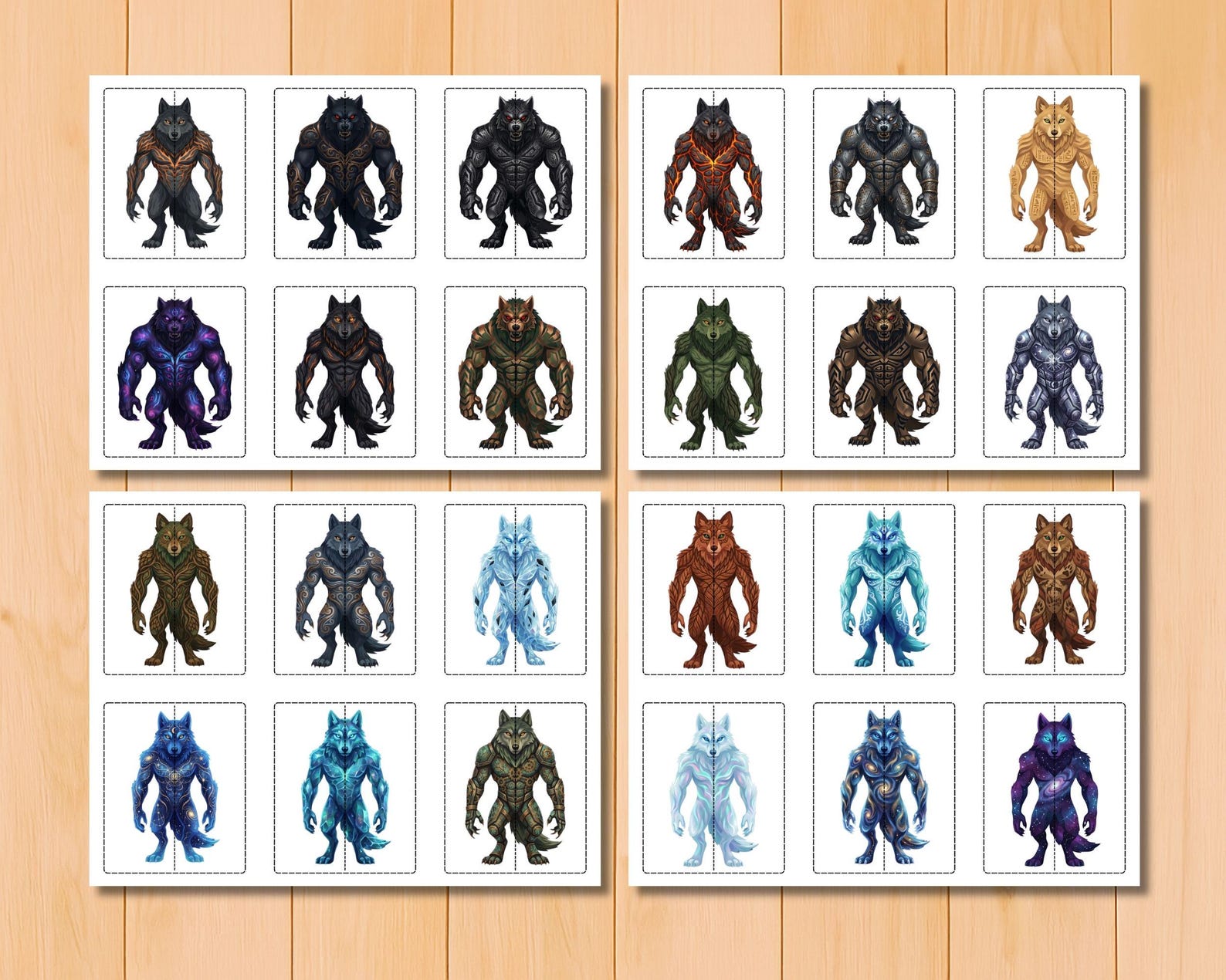 Werewolf Puzzle Matching Activity, Cut and Match, Preschool Wolfman ...