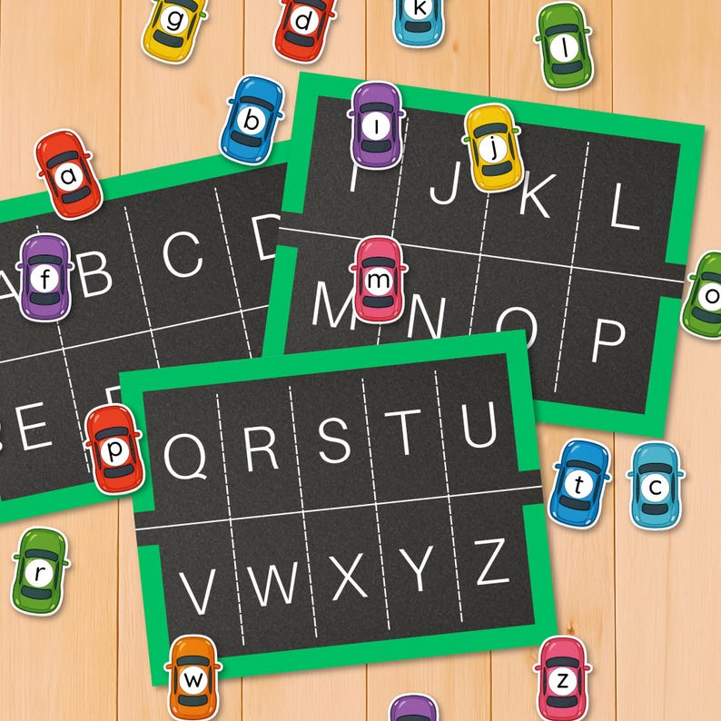 Car Parking Alphabet Match Game: Upper and Lowercase Letter Activity ...