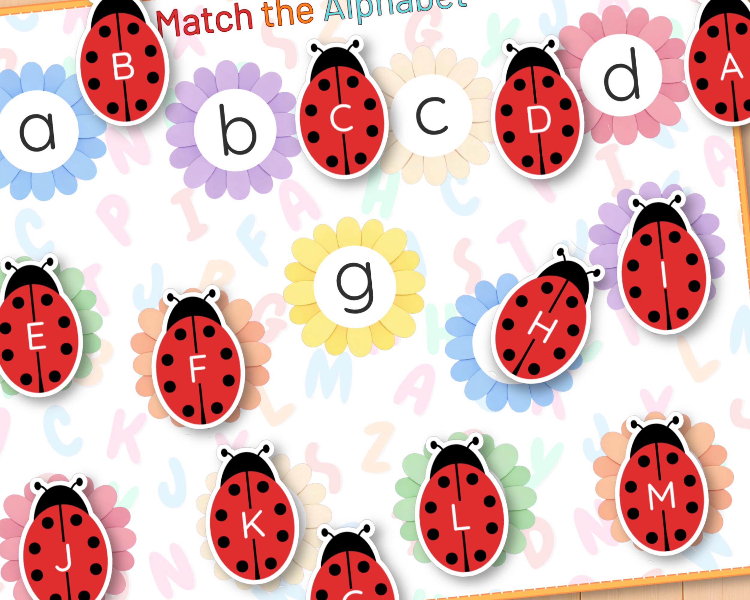 Ladybug and Flower Alphabet Game, Uppercase Lowercase Match, Preschool ...