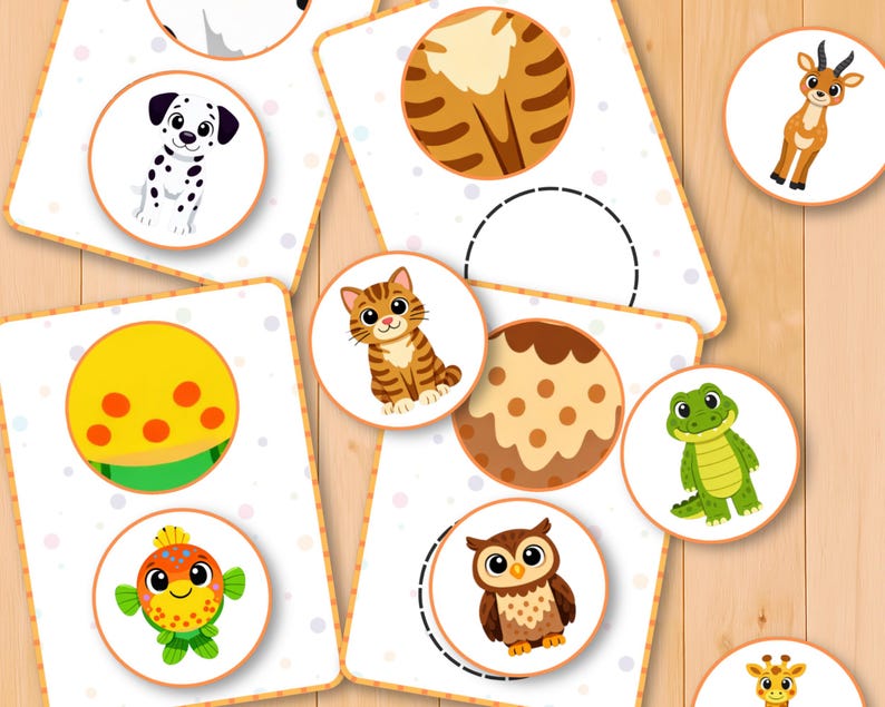 Close up Visual Matching Activity, Preschool, Animal Learning Cards for ...