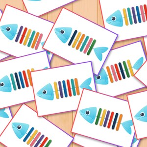 Popsicle Stick Color Sorting Cards, Fine Motor Skills, Preschool ...