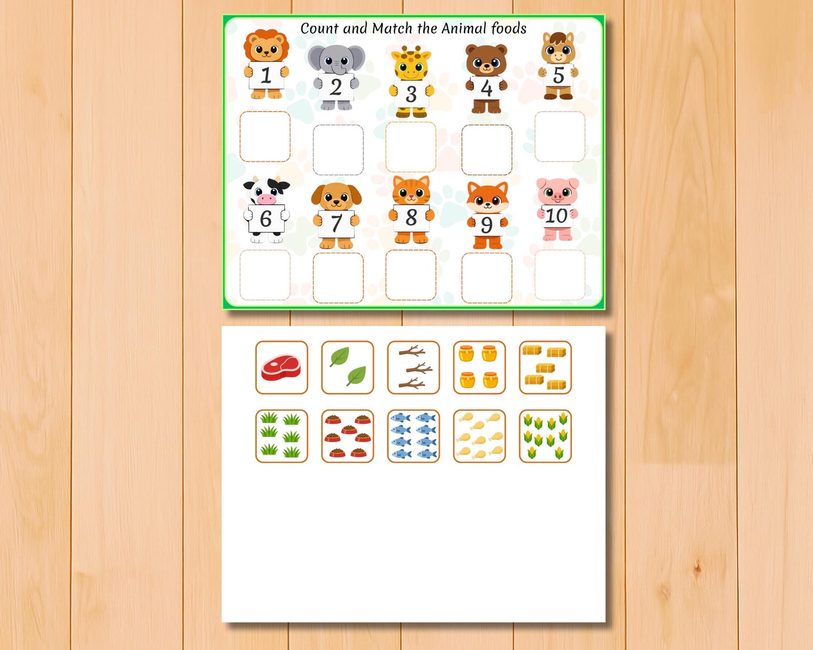 Counting Activity 1 10, Animal Number Matching Game, Preschool Learning ...
