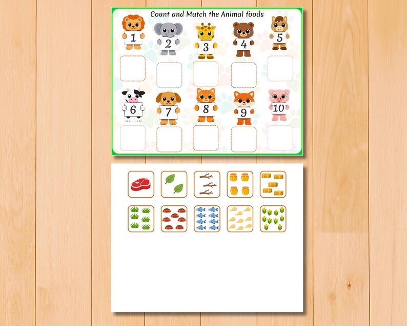 Counting Activity 1 10, Animal Number Matching Game, Preschool Learning ...