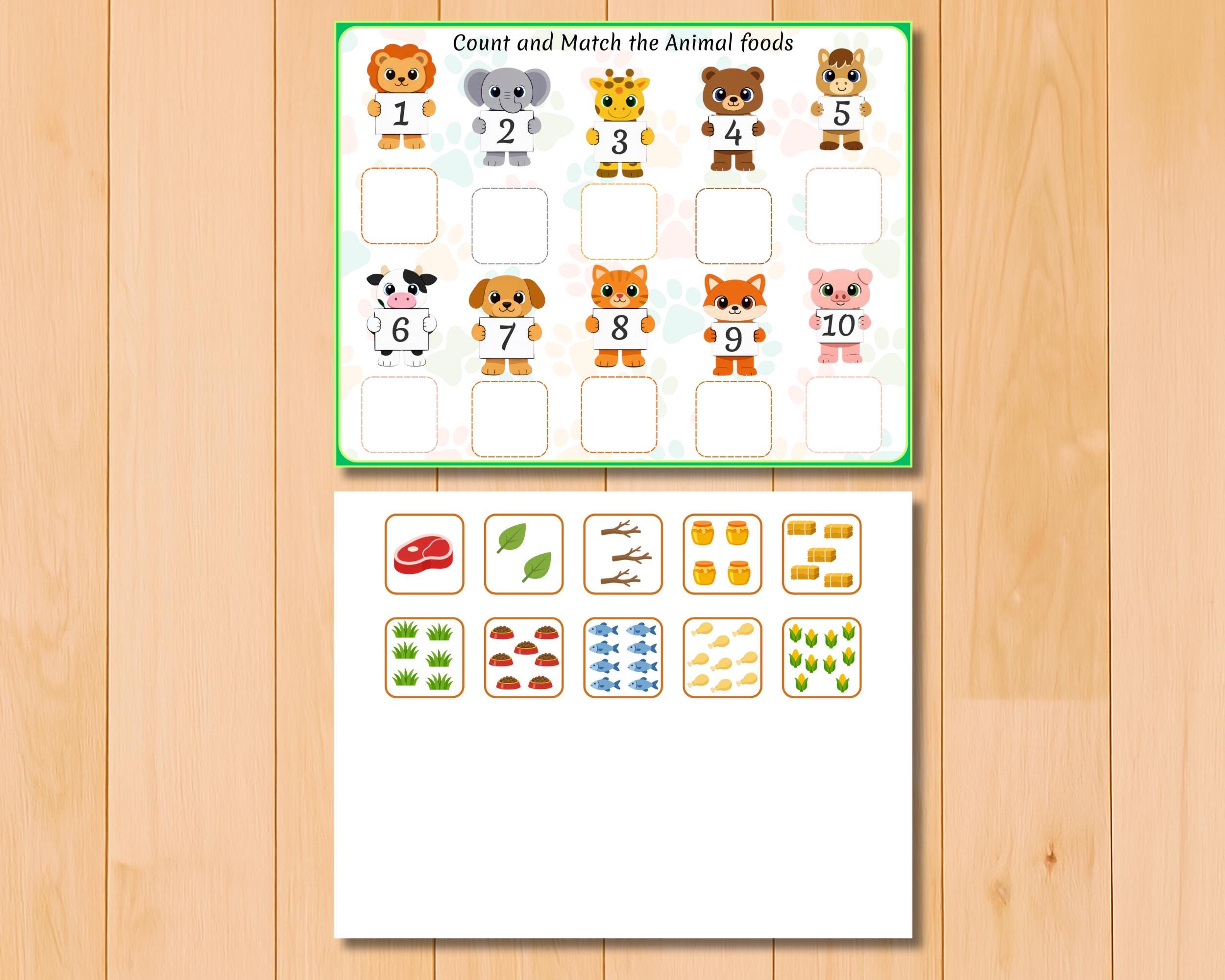 Counting Activity 1 10, Animal Number Matching Game, Preschool Learning ...