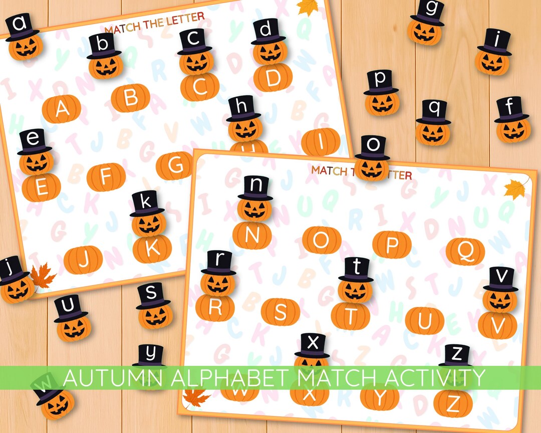 Autumn Theme Alphabet Activity for Kids, Pumpkin Activities, Preschool ...