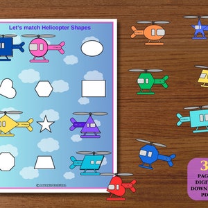 Busy Binder Activity, Shape Matching Printable, Preschool Curriculum ...