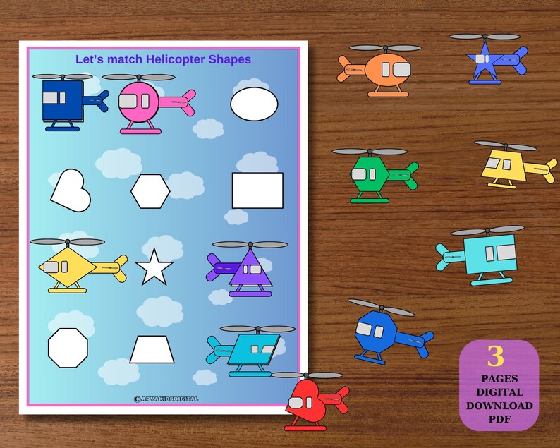 Busy Binder Activity, Shape Matching Printable, Preschool Curriculum ...