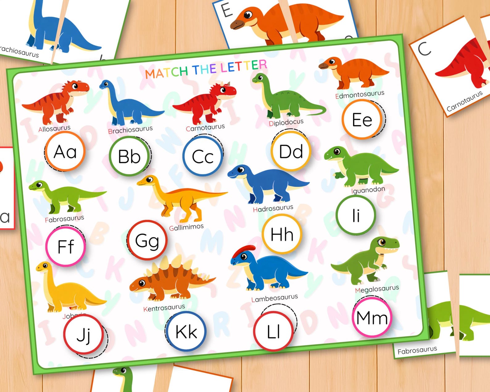Dinosaur Alphabet and Letter Recognition Puzzle Activity, Uppercase ...