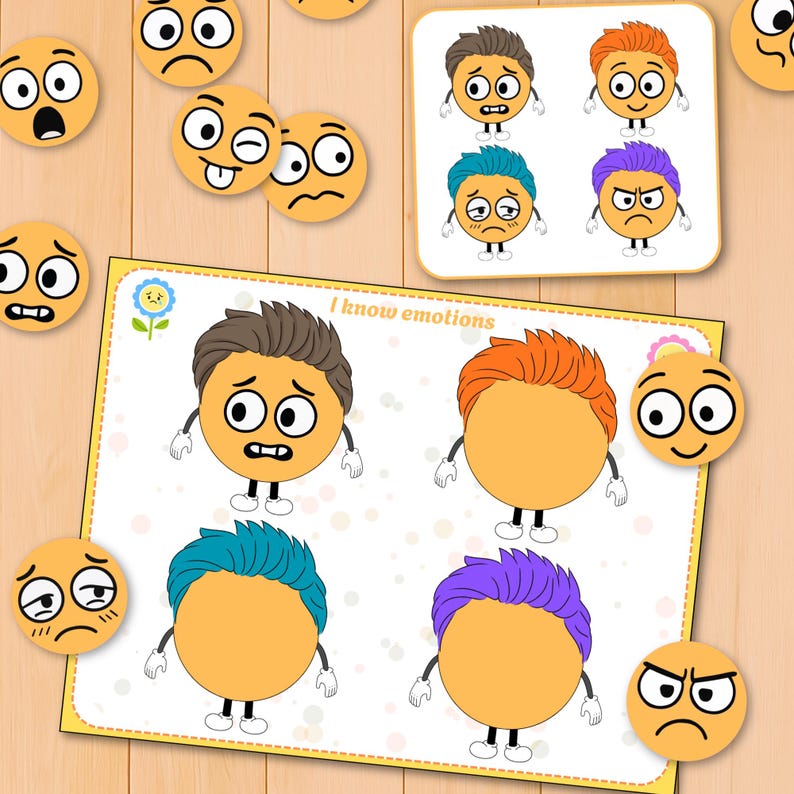 Emoji Pattern Matching Activity, Patter Sorting Game, Face Sorting ...