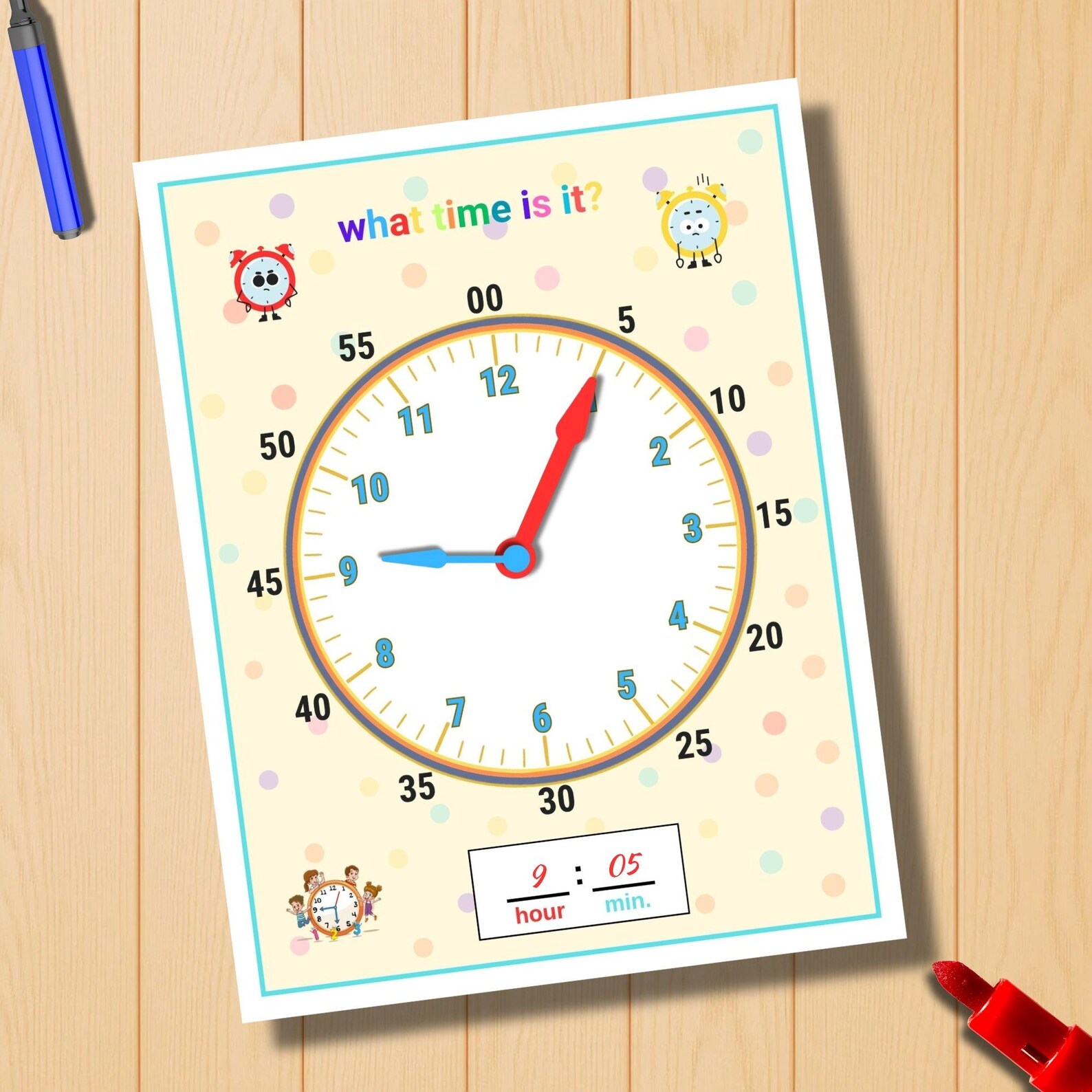 Printable Clock Telling Worksheet, Fun Time Learning Activities for ...