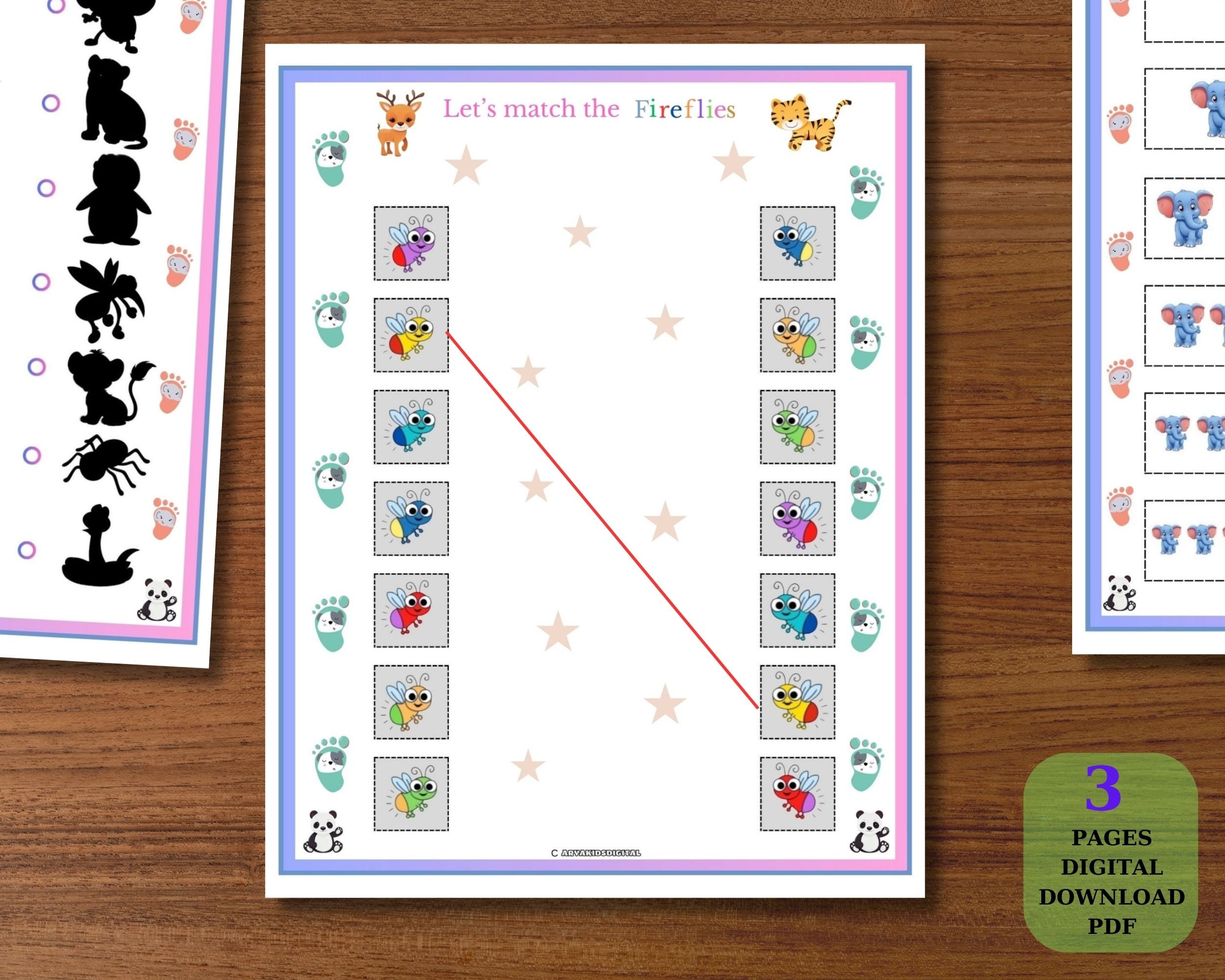 Printable Animal Shadow Matching Busy Book, Animal Matching, Printable ...