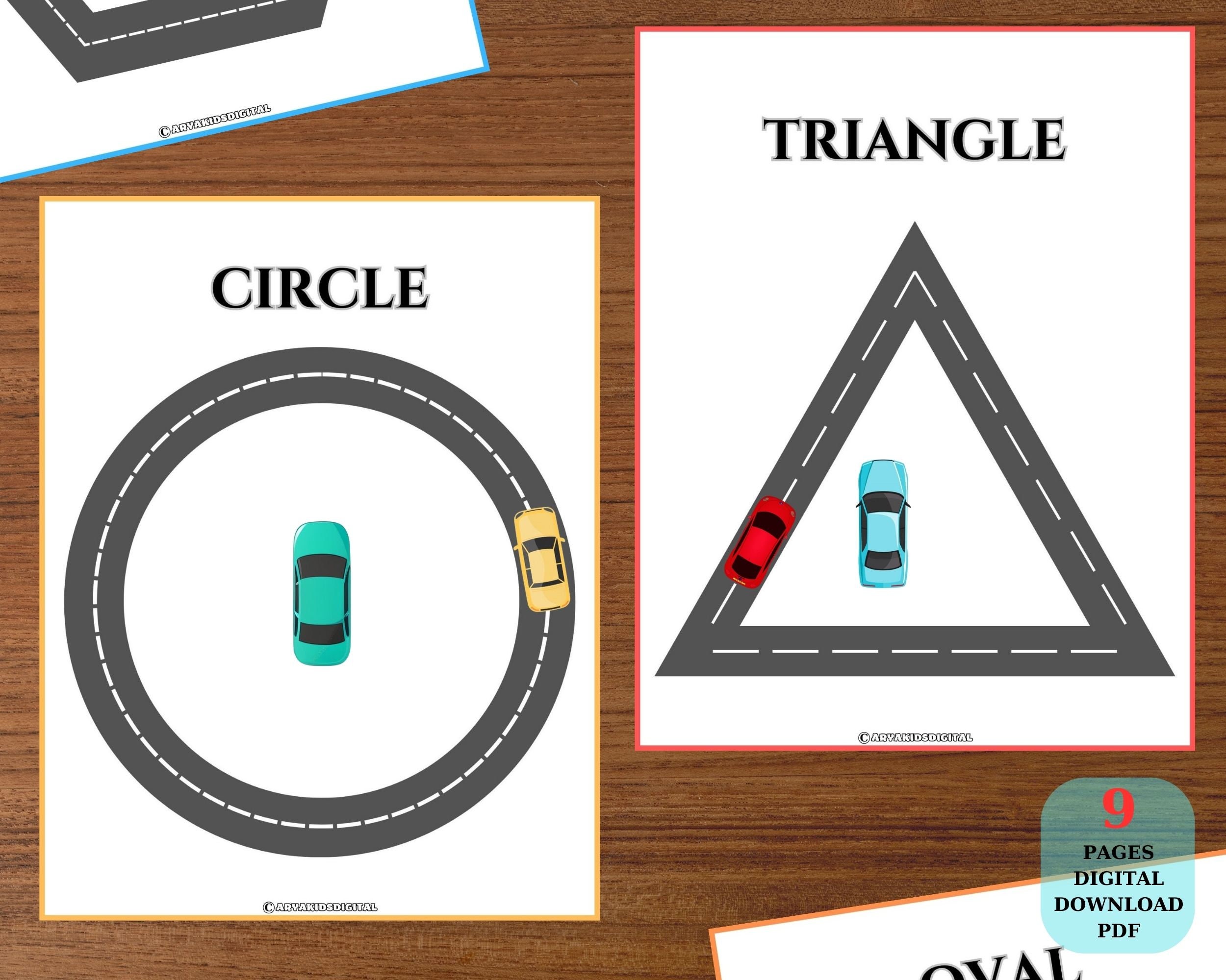 Shapes Tracing Road Activity for Toddlers and Preschoolers, Homeschool ...
