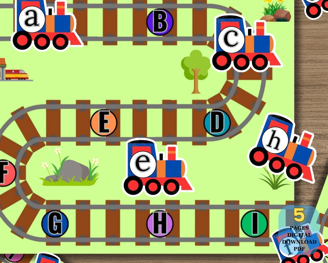 Trains Alphabet Matching Activity ABC Busy Book Pages Toddler Learning ...