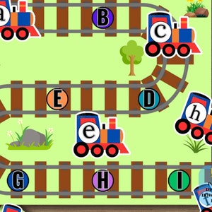 Trains Alphabet Matching Activity ABC Busy Book Pages Toddler Learning ...