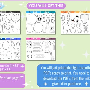 Cutting Scissors With Animals for Preschool and Kindergarten Printable ...