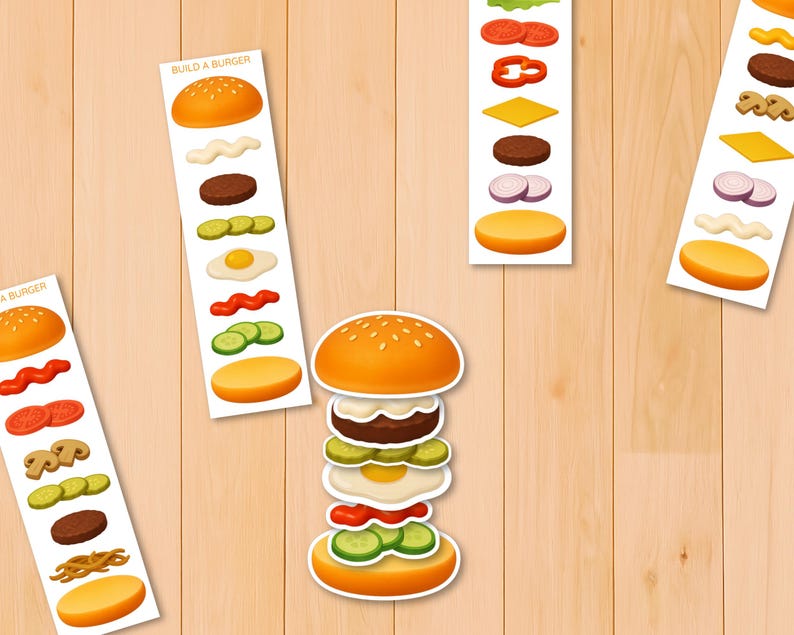 Burger Pattern Game, Sequencing Activity, Build Burgers, Preschool ...